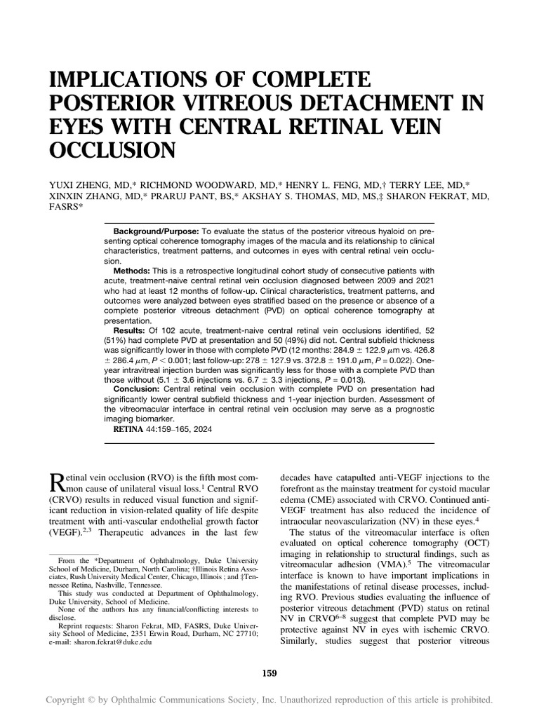 Implications of Complete Posterior Vitreous.21 | PDF | Retina | Vision