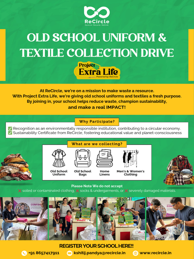 School Old Textile Collection Drive Flyer | PDF