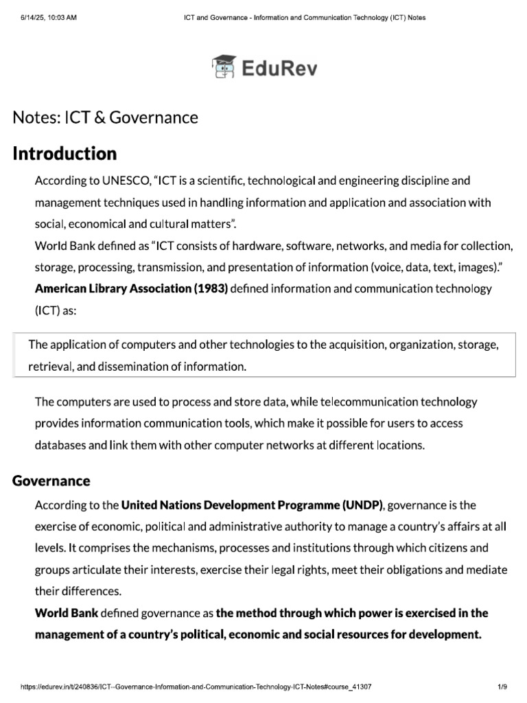 ICT & Governance | PDF