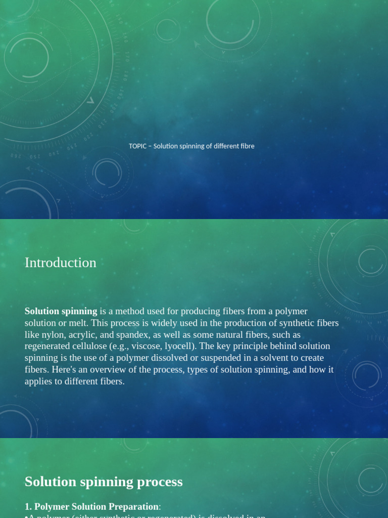 Solution Spinning Sajal Sir | PDF | Rayon | Fibers