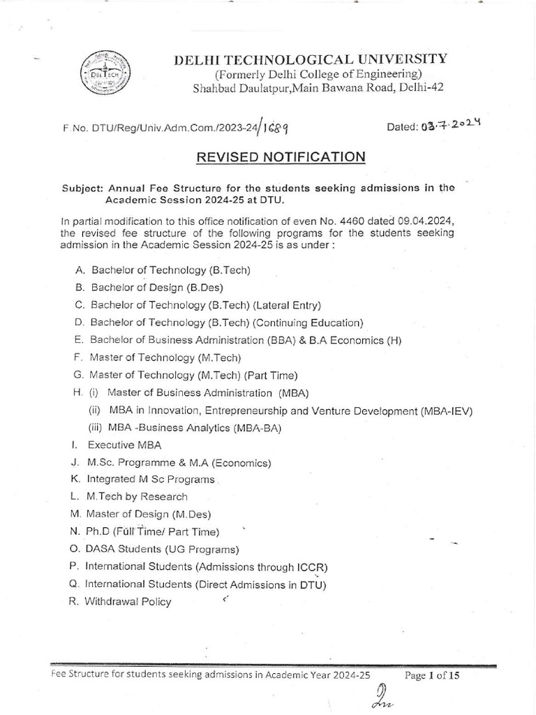 Fees Structure Compressed | PDF