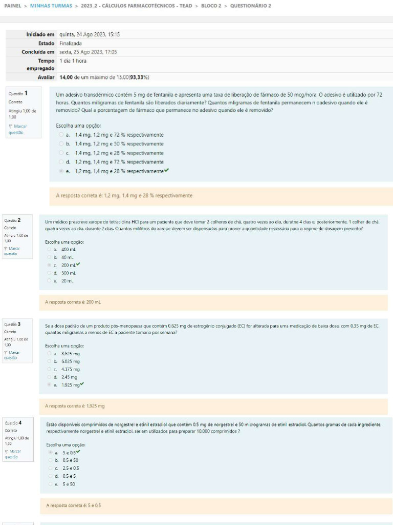 Questionário 2 Corrigido | PDF