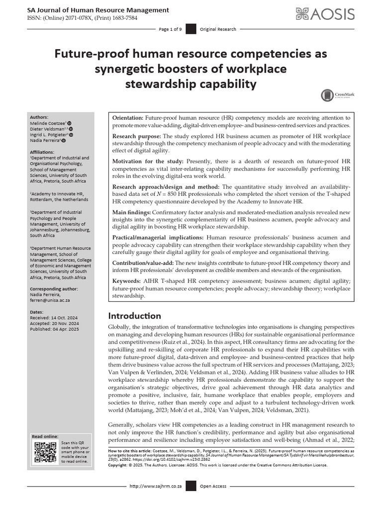 Future-Proof Human Resource Competencies As Synerg | PDF | Statistics | Spss