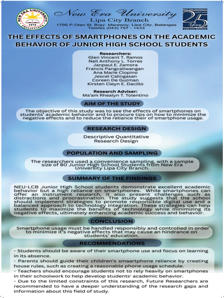 The Effects of Smartphones On The Academic Behavior of Junior High School S - 20250426 - 185801 ...