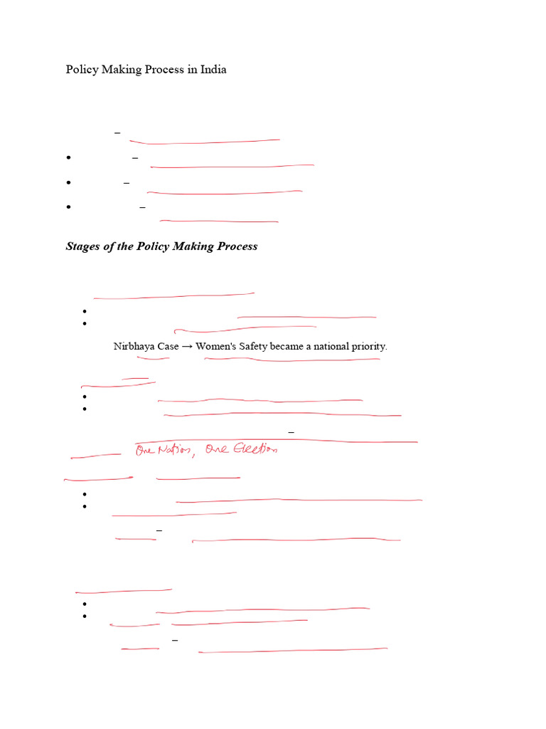 Indian Policy Making Process Overview | PDF