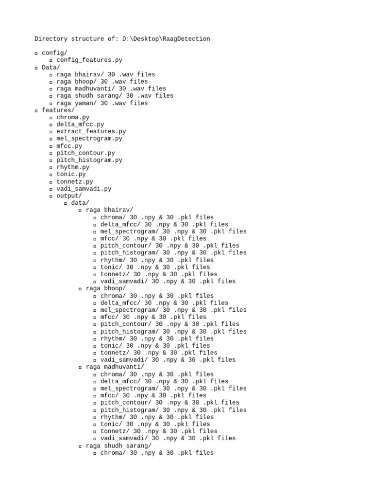RaagDetection Project Folder Structure | PDF | Computer File