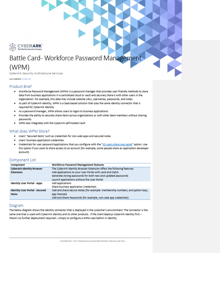CyberArk Services Battle Card - Workforce Password Management | PDF | Password | User (Computing)