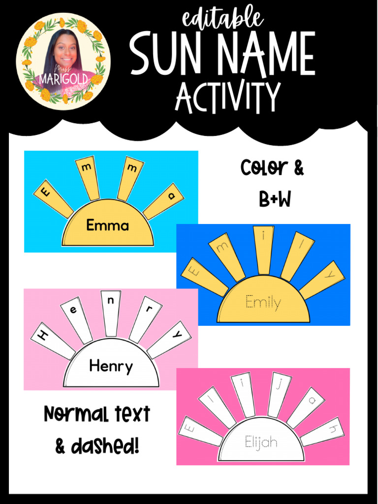 Color & B+W: Sun Name | PDF