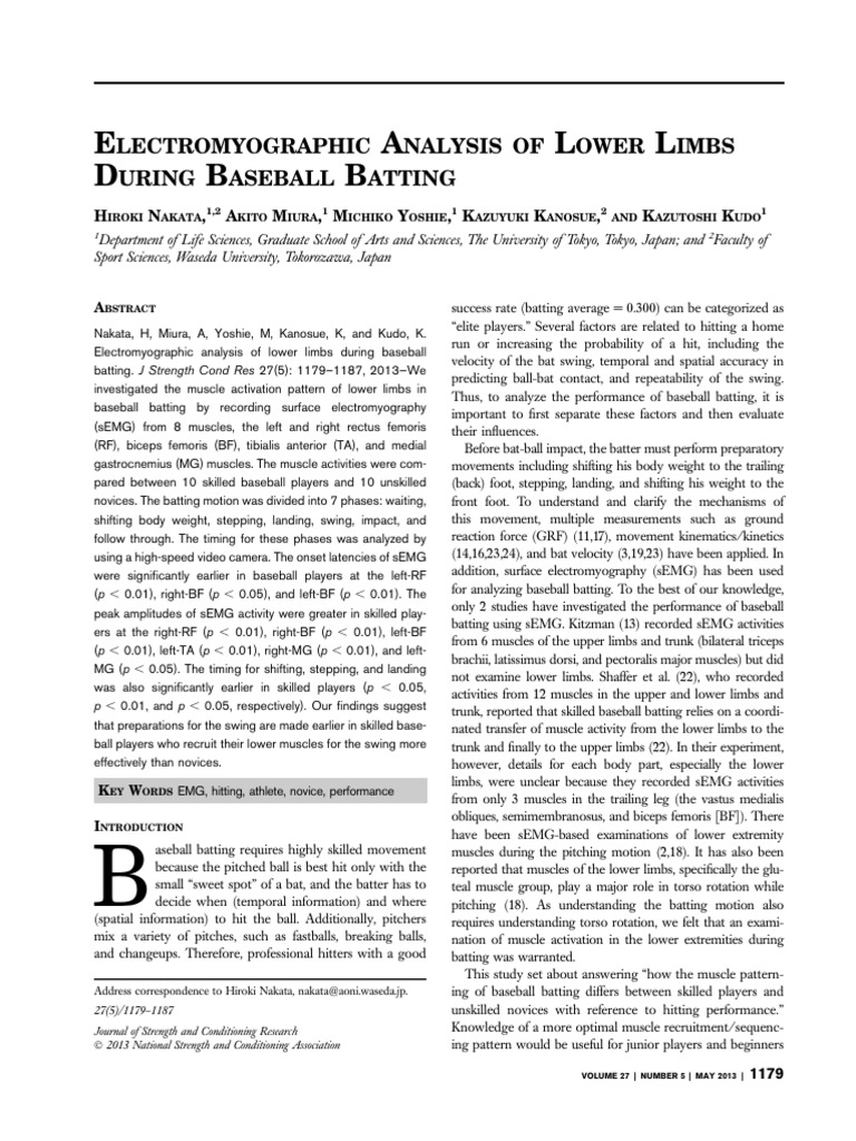 g7 Jscr2013-Electromyographic Analysis of Lower Limbs | PDF ...