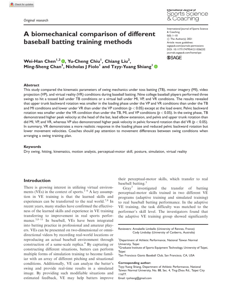 Baseball Batting Training Methods Compared | PDF | Anatomical Terms Of ...