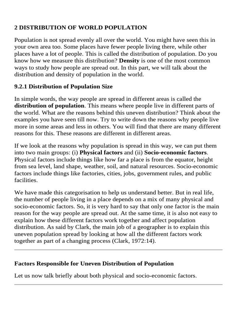 Factors Influencing Population Distribution | PDF | Continent | Asia