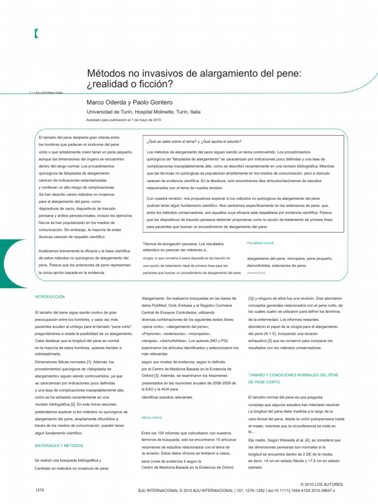 Métodos no invasivos para alargamiento peneano | PDF | Terapia