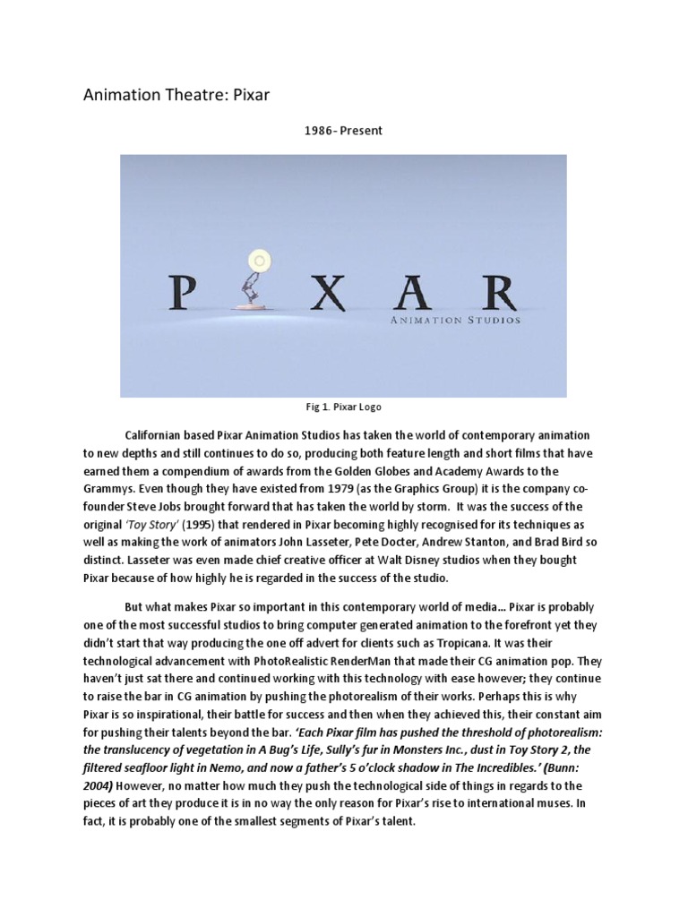 Pixar Animation: Innovation & Impact | PDF | Pixar | Animation