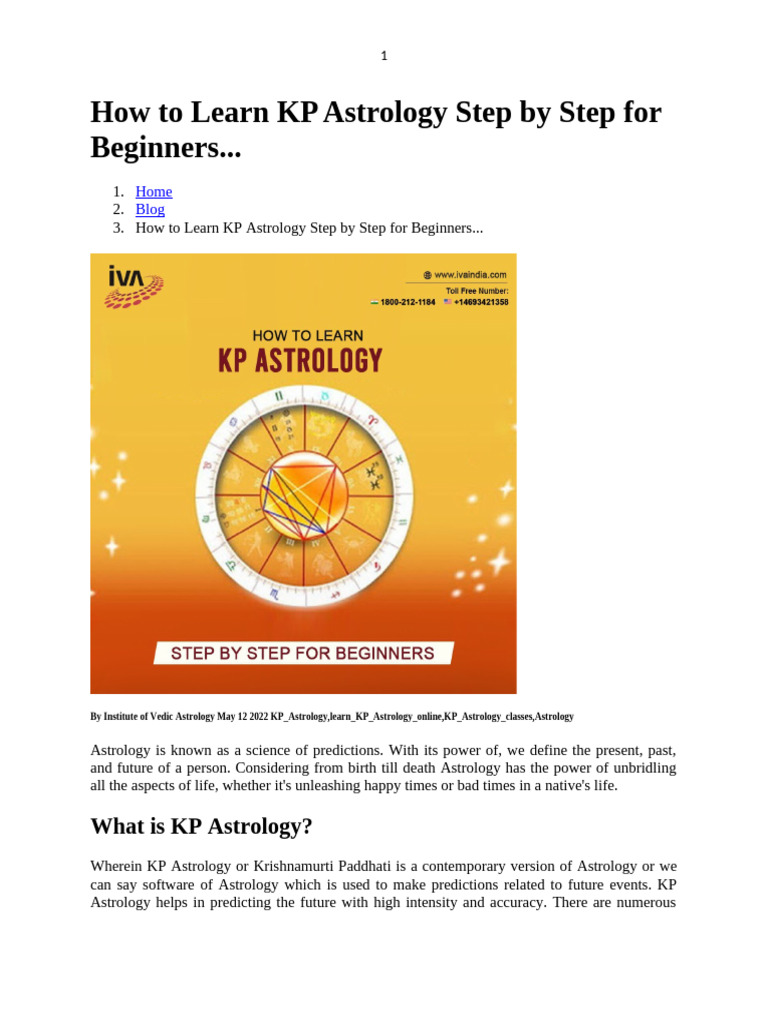 Learn KP Astrology: A Beginner's Guide | PDF | Astrology | Hindu Astrology