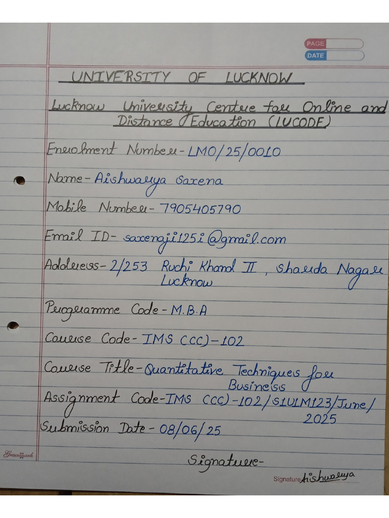 Quantitative Techniques For Business | PDF