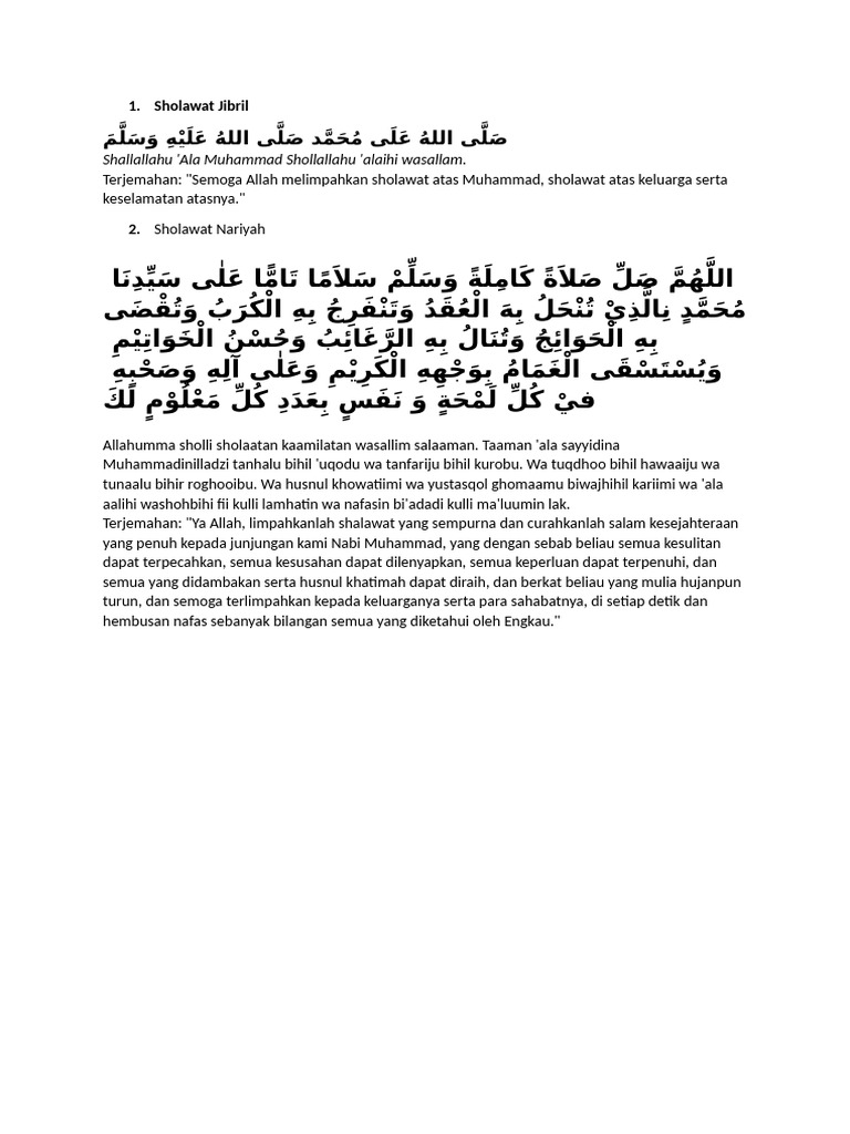 Sholawat Jibril | PDF