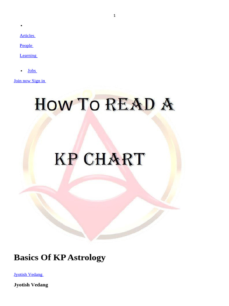 KP Astrology Chart Fundamentals | PDF | Planets In Astrology