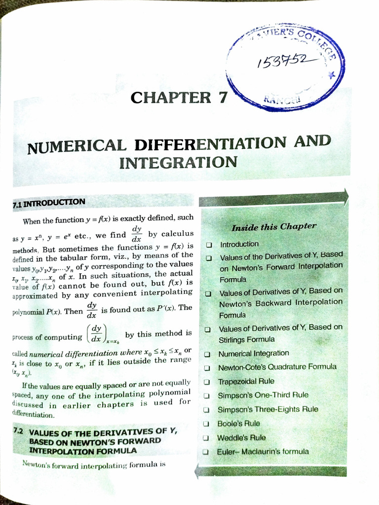 Numerical Differentiation and Integration | PDF