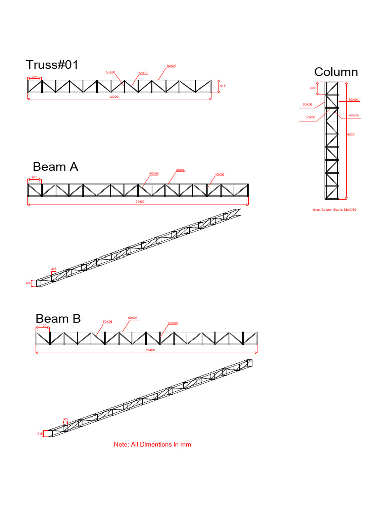 Beam, Truss and Column Details | PDF