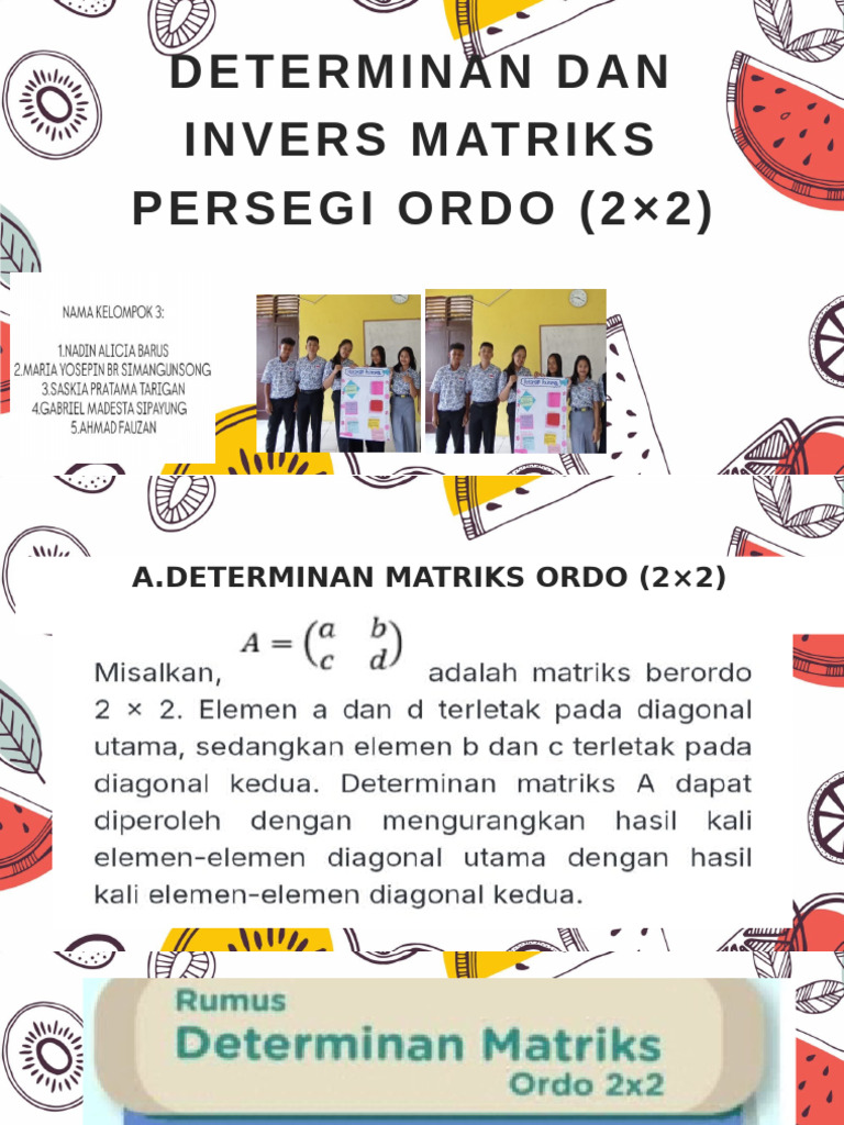 Determinan Dan Invers Matriks Ordo (2×2) | PDF
