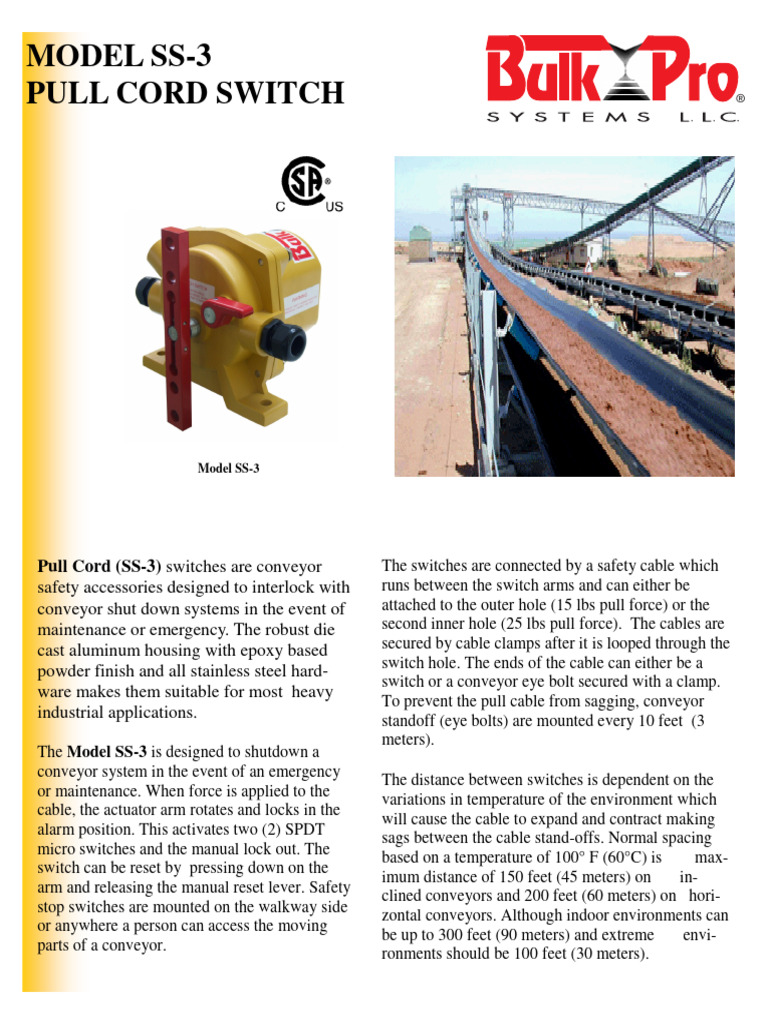 Bulk Pro Systems Model SS 3 Pull Cord Switch | PDF | Switch ...