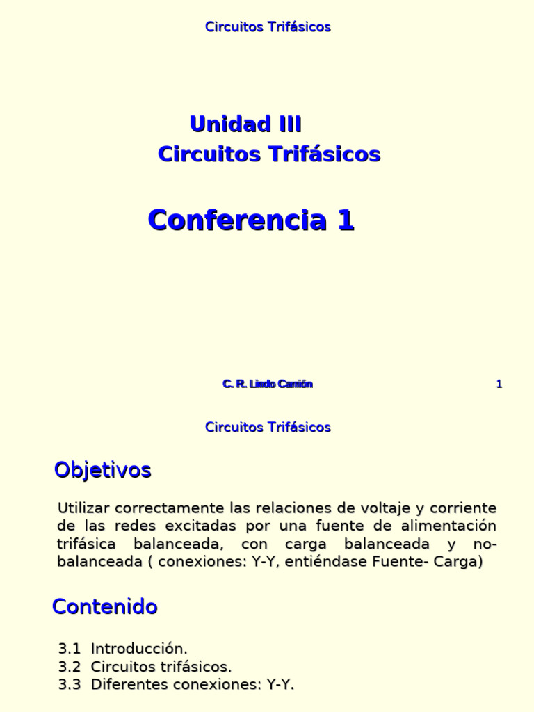 Conferencia-1-III Circuitos Electricos II | PDF | Energia electrica | Motor eléctrico