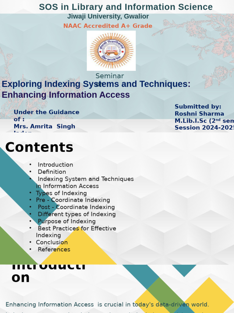 Exploring Indexing Systems and Techniques New1 | PDF | Index Term ...