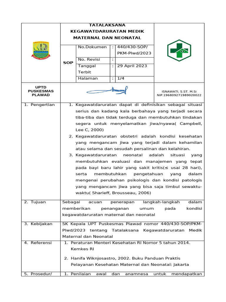 Tatalaksana Kegawatdaruratan Medik Maternal | PDF