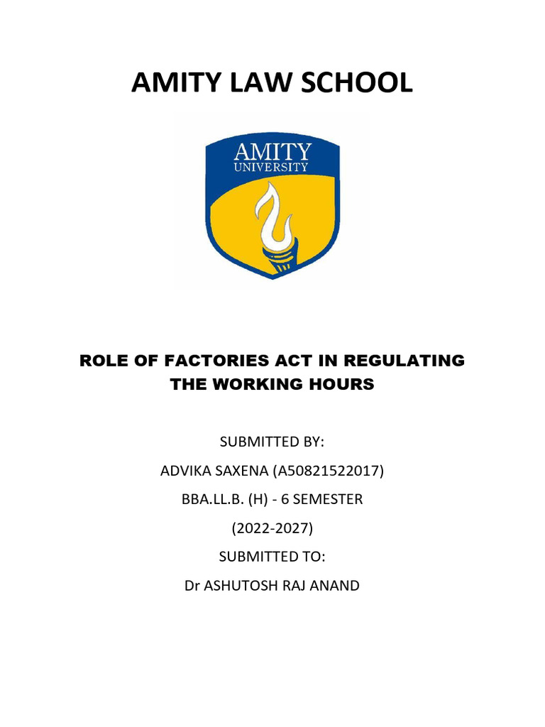Factories Act: Regulating Working Hours | PDF | Overtime | Working Time