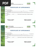 Certificate of Appearance - Template | PDF