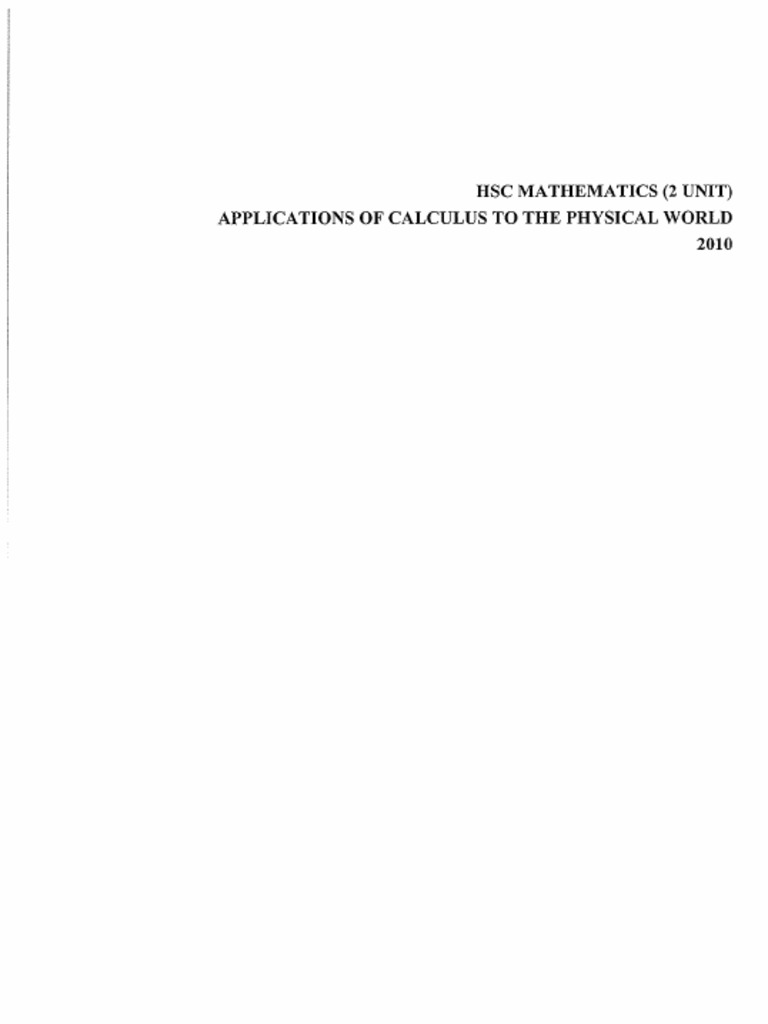 Applications of Calculus 2unit W Ans | PDF