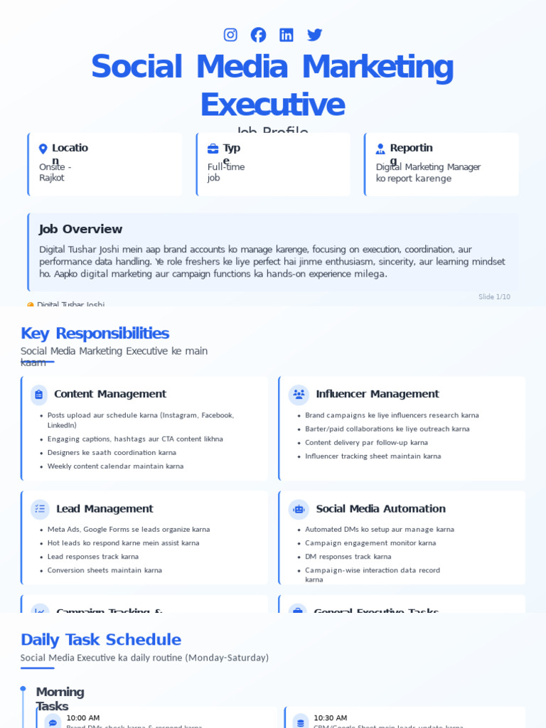 Social Media Executive Hinglish Presentation 20250602132305 | PDF ...