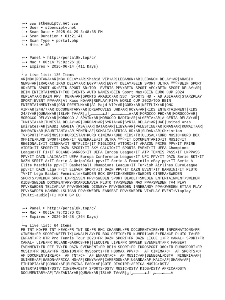 Portal8k Top Stbemu+Codes | PDF | Premier League | La Liga