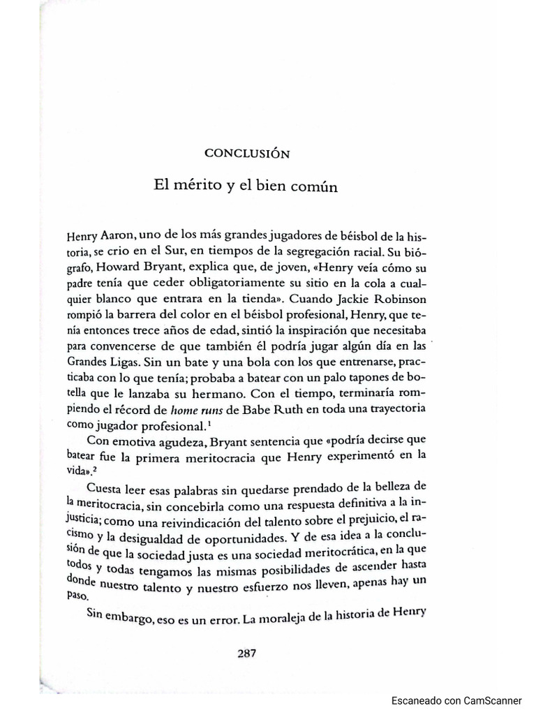 Sandel - El Mérito y El Bien Común | PDF