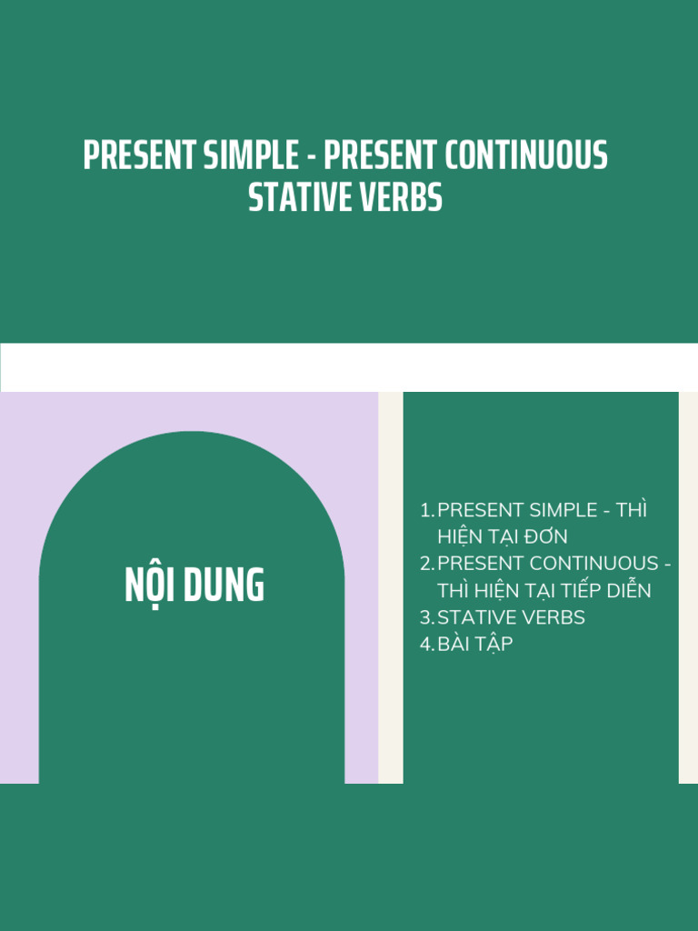 Present Simple - Present Continuous Stative Verbs | PDF | Linguistics ...