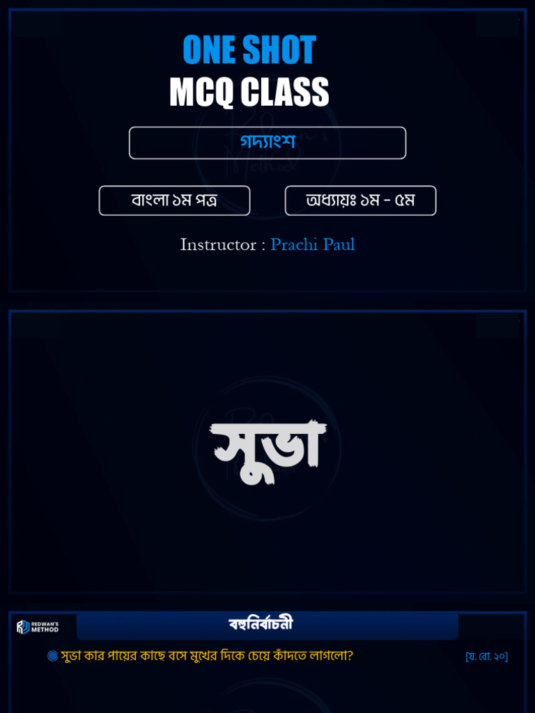 Bangla 1st Chap 1-5 MCQ | PDF