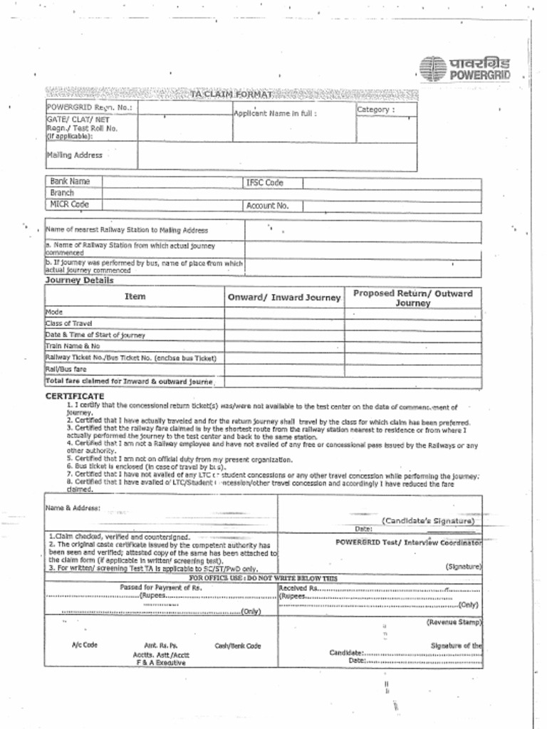TA - Claim - Form | PDF