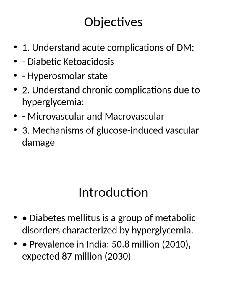 DM Complications Presentation | PDF | Diabetes | Reactive Oxygen Species