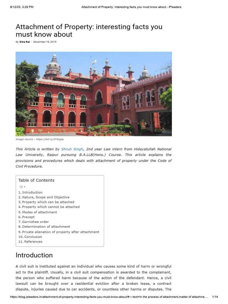 Understanding Property Attachment Procedures | PDF | Judgment (Law ...