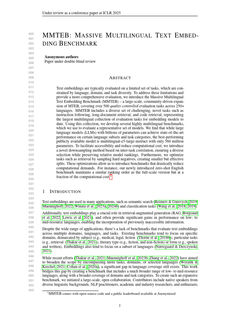 Massive Multilingual Text Embedding Benchmark | PDF | Information Retrieval | Cluster Analysis