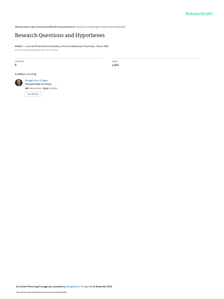 Research Questions and Hypotheses | PDF | Extraversion And Introversion | Affect (Psychology)
