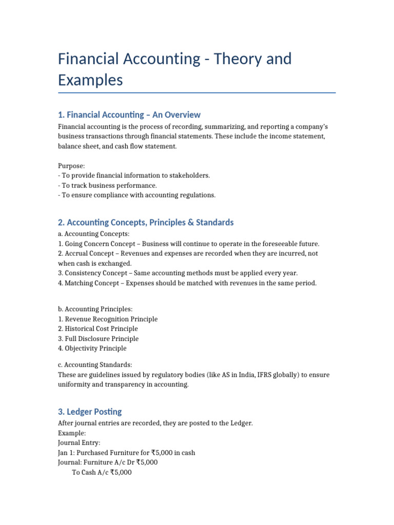 Financial Accounting Overview | PDF | Debits And Credits | Financial ...