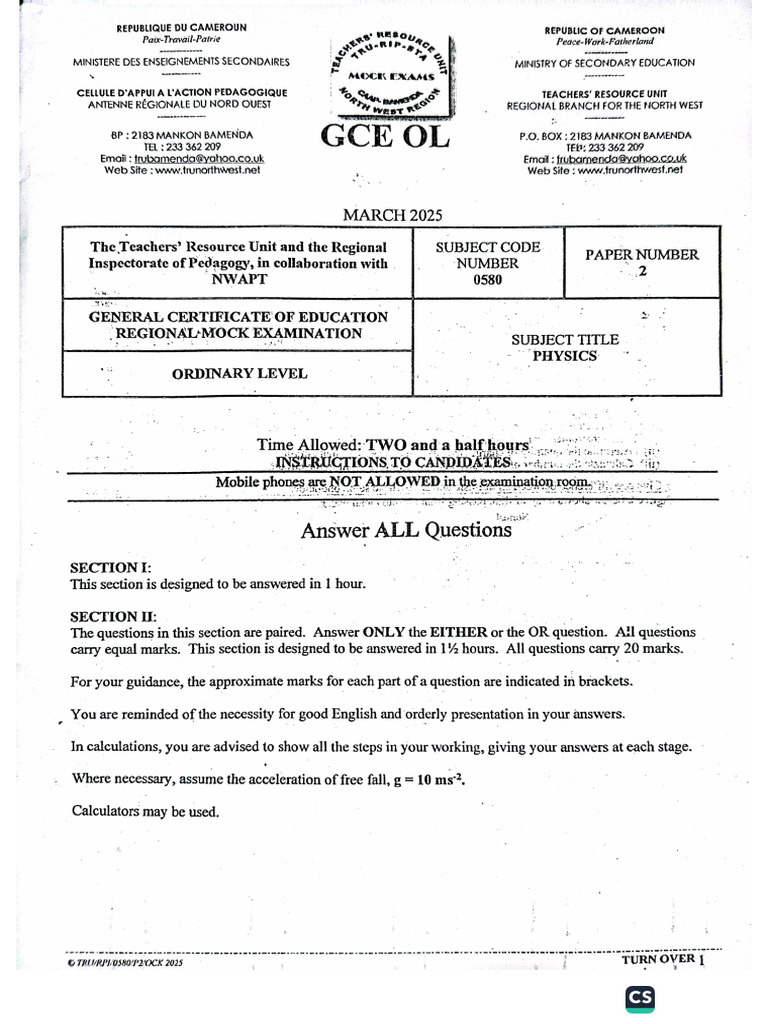 NW Mock 2024 - OL Physics 2 | PDF