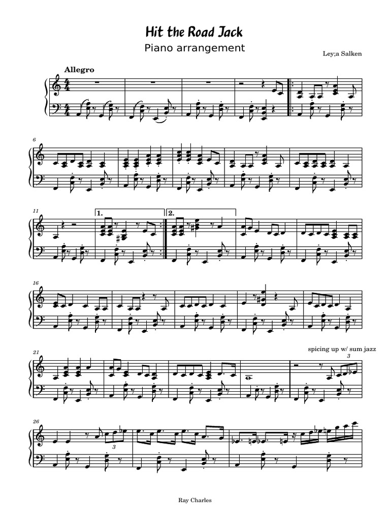 Hit The Road Jack (середня) | PDF