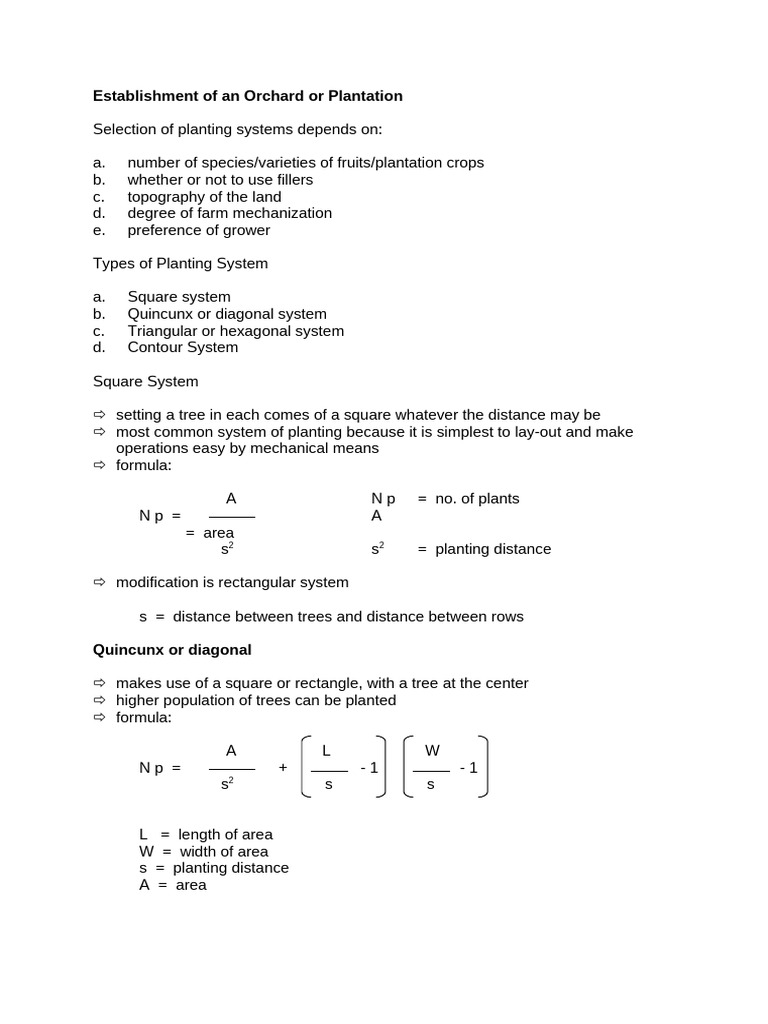 Quincunx Planting System Explained | PDF