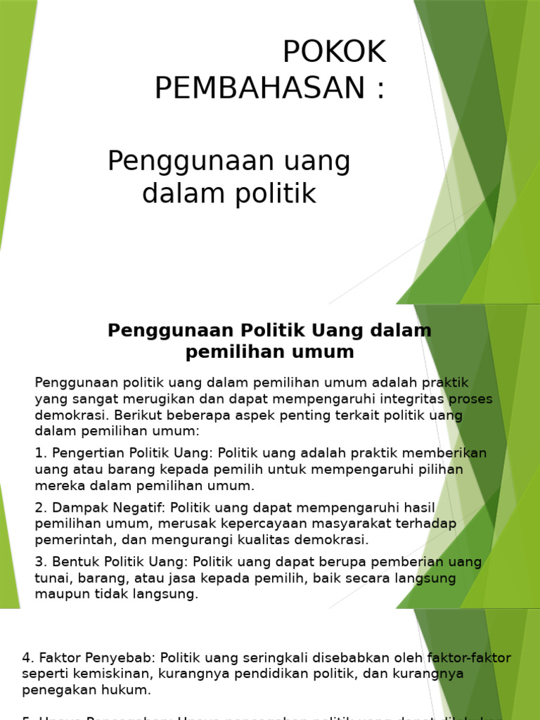 Dampak Politik Uang pada Pemilu 2024 | PDF