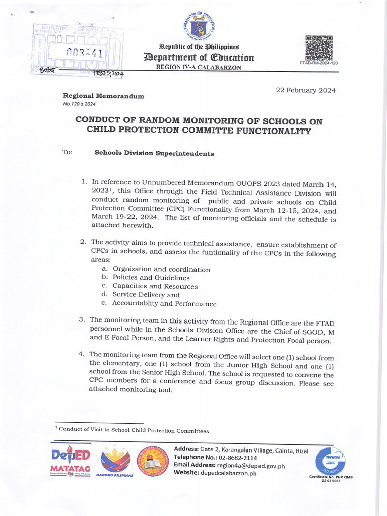 RM 2024 120 Complete With Monitoring Tool On Child Protection Committee ...