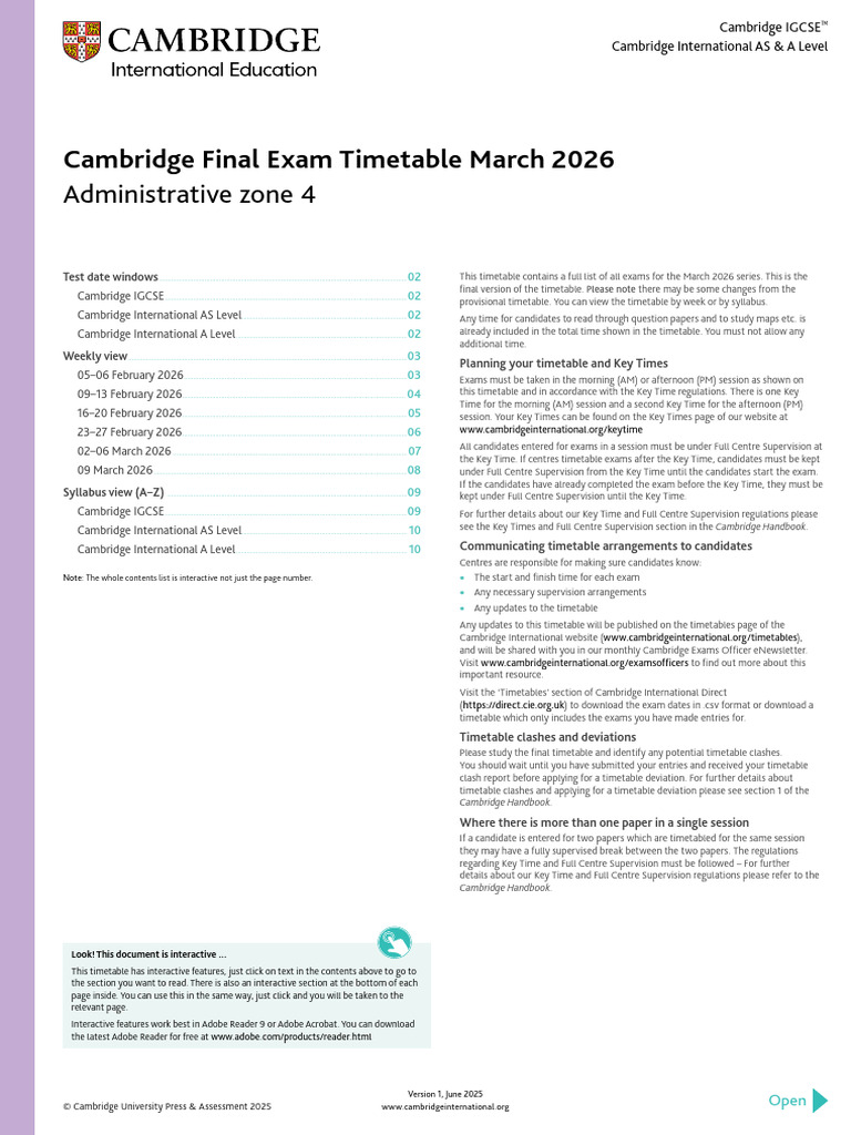 February-March 2026 Examination Time Table | PDF | Science