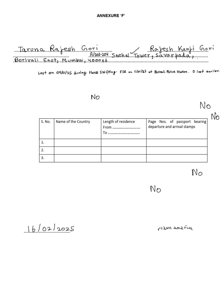 Annexure F Complete | PDF