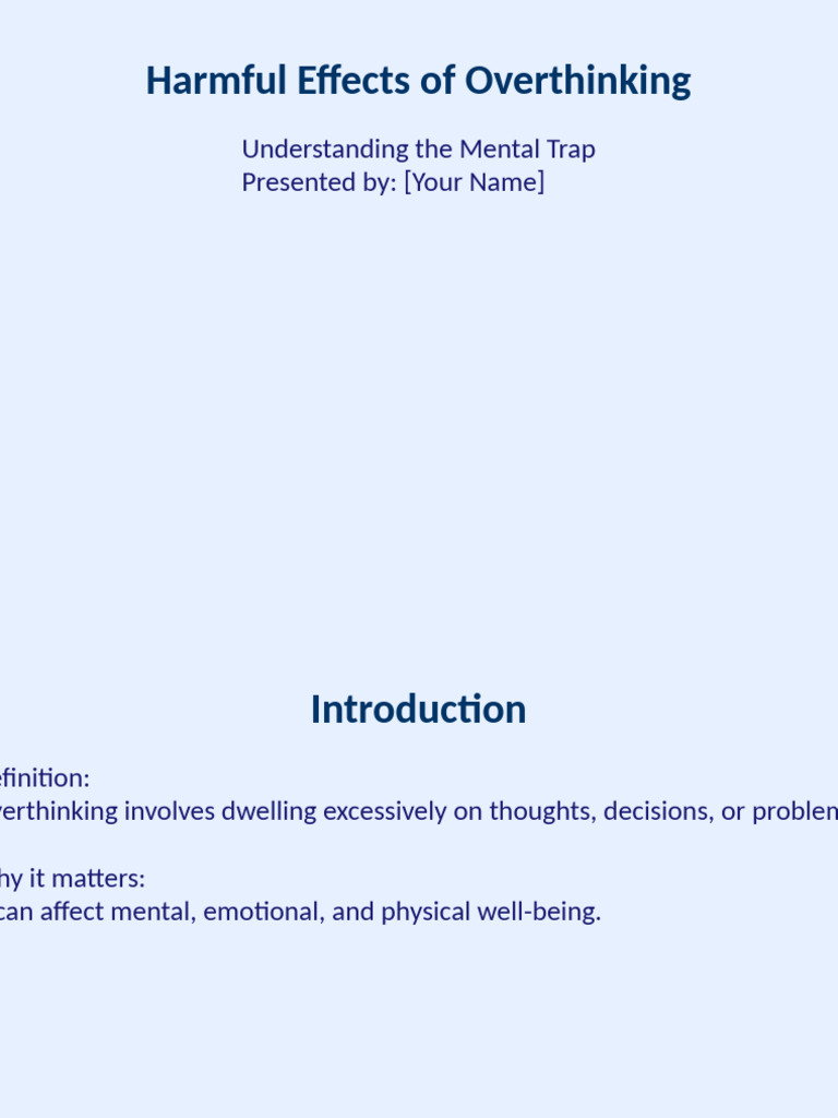 Harmful Effects of Overthinking Styled | PDF